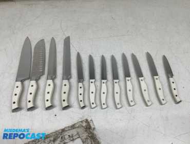Repocast.com® | 12pc white kitchen knife set - new