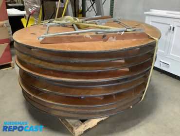Repocast.com® | Skid lot of (10) round wood tables...