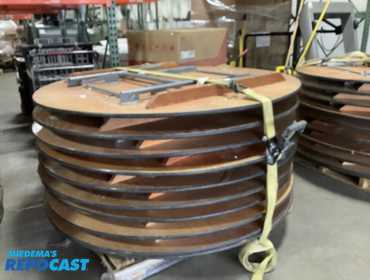 Repocast.com® | Skid lot of (10) round wood tables...