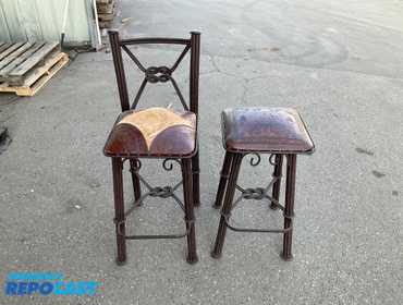Repocast.com® | (2) Decorative Metal Stools with...