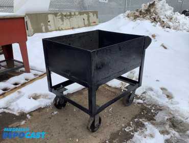 Repocast.com® | Lot of (1) Black Metal Cart with Bin,...