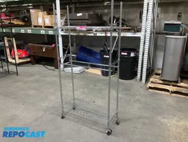 Repocast.com® | (1) Rolling Wire Rack with Hanger Bars...