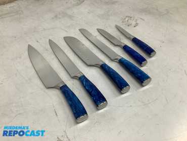 Repocast.com® | (6) Piece Damascus Japanese blue epory...
