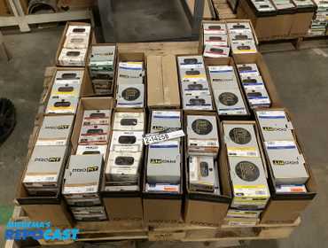 Repocast.com® | Skid lot of boxes of nails and screws,...