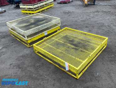 Repocast.com® | Lot of (3) metal crates 52” x 52” x 10...