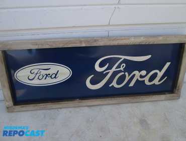 Repocast.com® | Ford metal sign in a wood frame. 12" x...