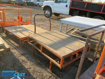 Repocast.com® | 4 wheel Orange rack double shelf with...