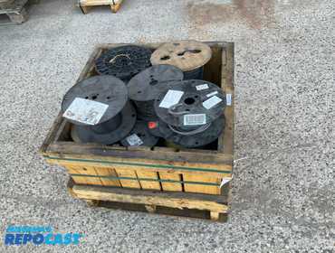 Repocast.com® | Wood Crate full of assorted spools of...