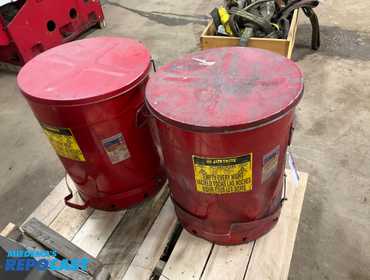 Repocast.com® | (2) Used Justrite 21 Gallon Oily Waste...