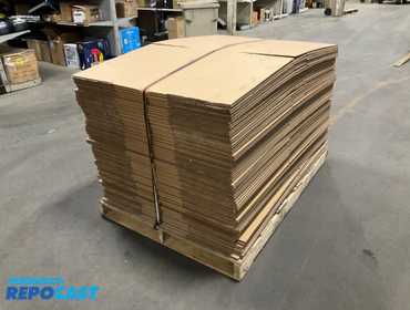 Repocast.com® | Skid lot of cardboard Gaylord boxes