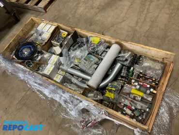 Repocast.com® | Wood Crate full of assorted industrial...