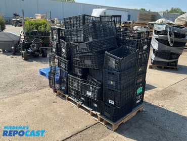 Repocast.com® | Skid lot of Black Plastic Crates, 20”...