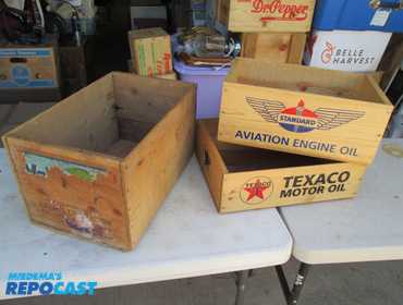 Repocast.com® | Lot of (3) Wooden crates. Texaco oil,...