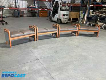 Repocast.com® | Set of 4 Padded Leather Benches- Each...