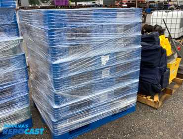 Repocast.com® | Lot of (9) blue stacked skids