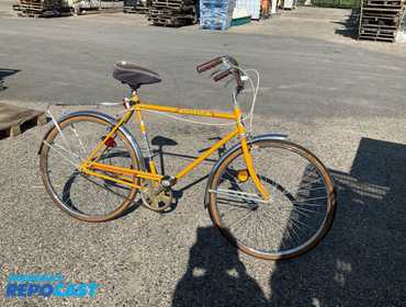 Repocast.com® | Huffy open road, 3 speed yellow bicycle.