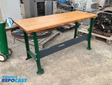 Repocast.com® | Work bench with butcher block top.