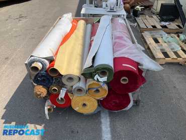 Repocast.com® | Misc upholstery fabric rolls. Burgundy...