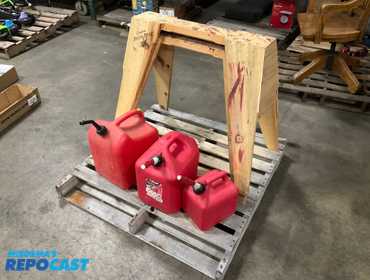Repocast.com® | Lot of (5): (3) gas cans, and (2)...