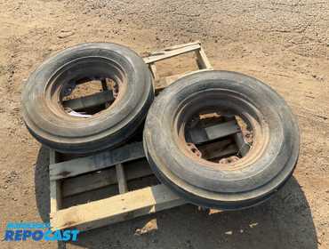 Repocast.com® | (2) Used 6.00-16 Tri-Rib Tires on...