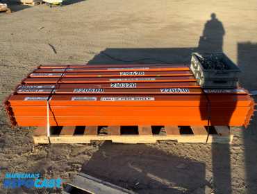 Repocast.com® | Skid of (35) 8’ x 4” pallet racking...