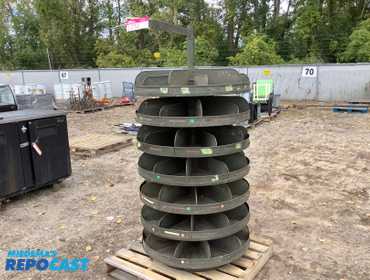 Repocast.com® | 34” x 67” 7 Shelf Green Metal Rotabin,...