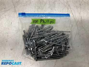 Repocast.com® | Lot of (100) Assorted Phillips Bits