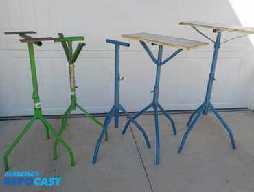 Repocast.com® | Lot of (5) adjustable support stands.