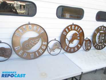 Repocast.com® | metal round Detroit teams signs, small...