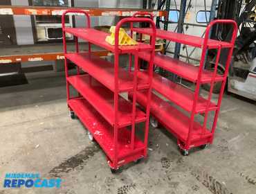 Repocast.com® | Lot of (2) Uline red metal carts with...