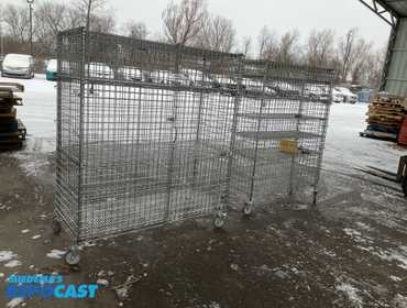 Repocast.com® | Lot of (2) Uline metal cage carts, one...