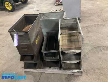 Repocast.com® | Skid of (15) Assorted Metal Parts Bins...