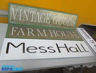 Repocast.com® | Lot of (4) metal embossed signs, 3 are...