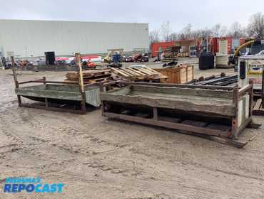 Repocast.com® | Lot of (2) wooden cattle feeders, 104”...