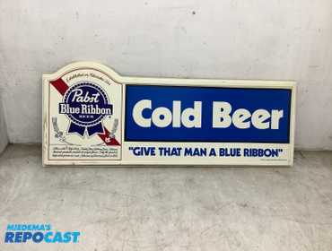 Repocast.com® | Pabst Blue Ribbon Vintage Cold Beer Sign