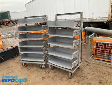 Repocast.com® | (2) Metal Racks on Casters with (11)...