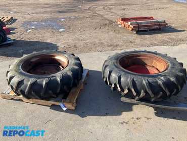 Repocast.com® | (2) 13.6-28 tractor tires on steel...