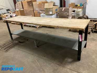Repocast.com® | 10’ Wood Top Work Bench, Metal Frame...