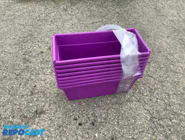 Repocast.com® | Lot of (8) 26”x12”x11” purple plastic...
