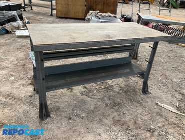 Repocast.com® | Industrial Metal Work Table with Shelf...