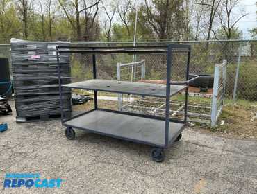Repocast.com® | 3-Shelf Rolling Cart. Metal frame with...