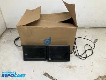 Repocast.com® | Box of assorted car computer screens.