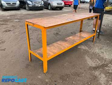 Repocast.com® | Orange metal table with 2-levels...
