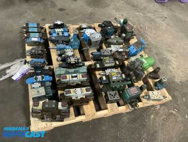 Repocast.com® | Skid of assorted industrial valve...