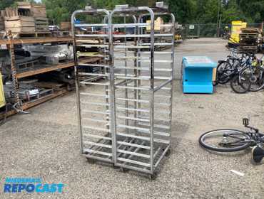 Repocast.com® | Lot of (2) Rolling Aluminum Racks