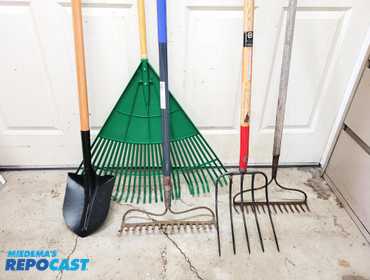 Repocast.com® | rakes, pitch fork, shovel, garden tools.