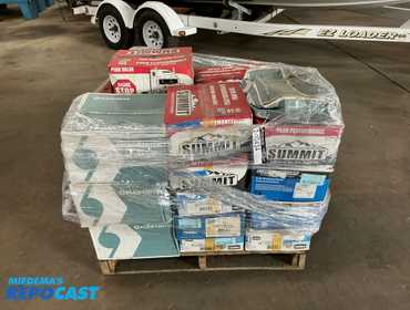 Repocast.com® | Skid of assorted new brake shoe kits...