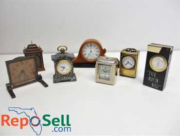 Reposell.com | (6) Vintage Miniature Clocks: Waltham,...