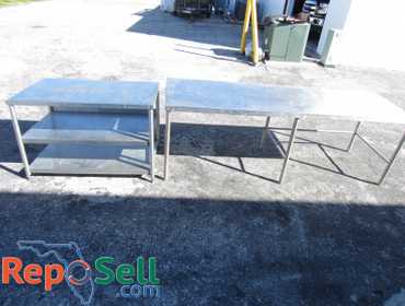 Reposell.com | Metal Prep Table 96" x 30.5 x 32 and 3...