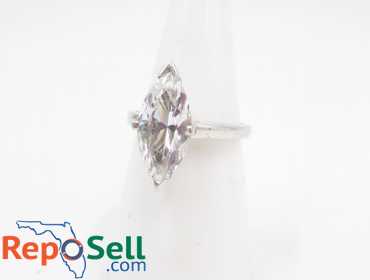 Reposell.com | 14K White Gold Topaz Ring Size 6, 4.4g...